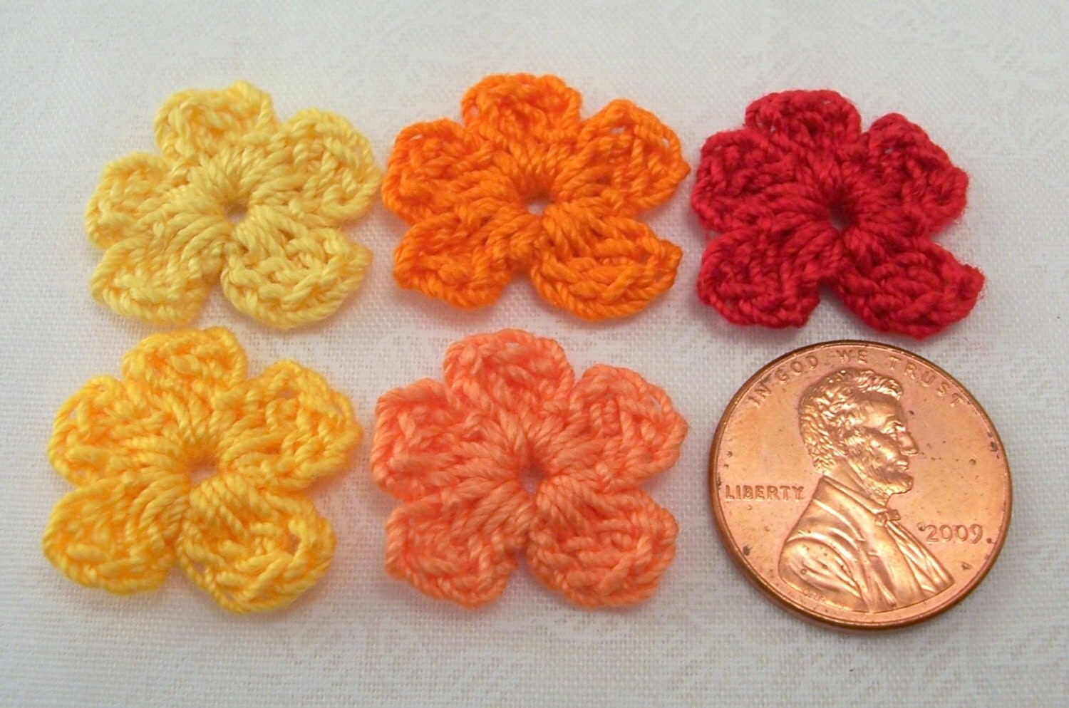 Crochet Fall Flower Appliques Small Forget Me Nots