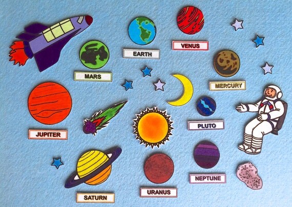 Space Adventures Solar System Felt Board Set Planets