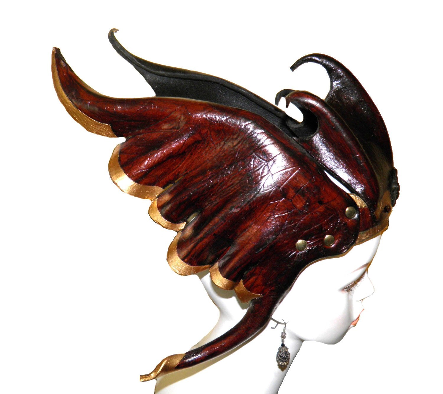 Womens Leather Valkyrie Fantasy Armor Headdress Norse