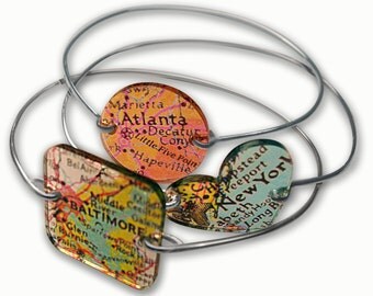 Popular items for map bracelet on Etsy