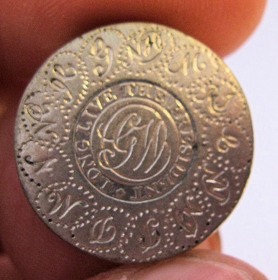 Historic George Washington Inauguration Button 1798 Stieff
