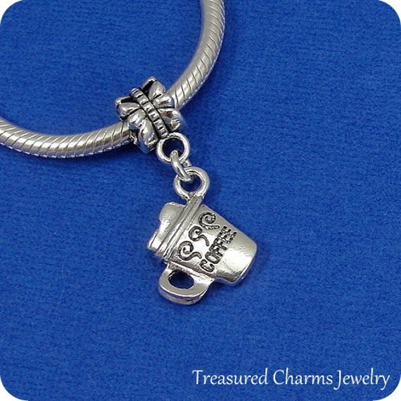 Coffee Mug European Dangle Bead Charm Silver by treasuredcharms