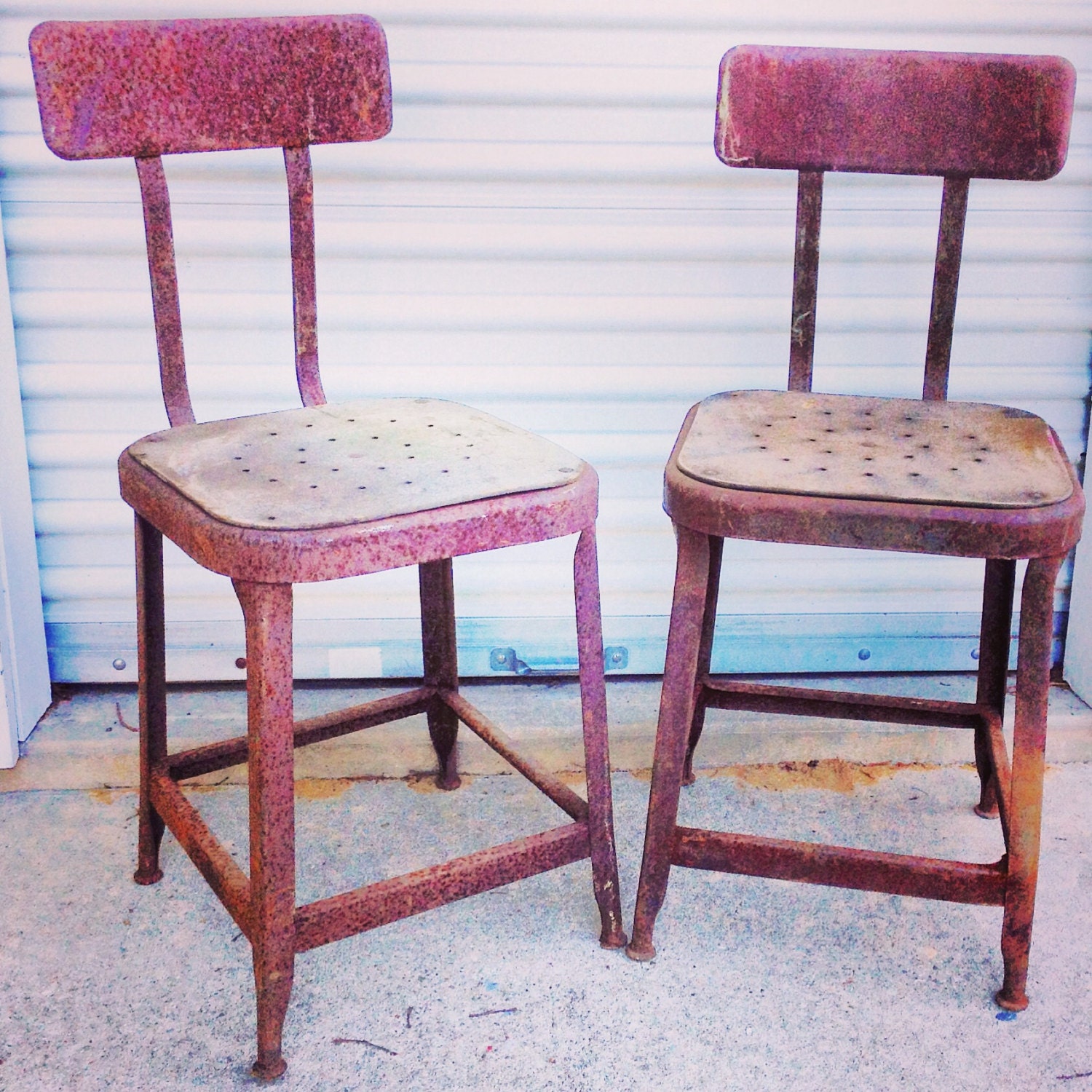 Industrial Iron Chairs / Rustic Patina / Dining Height – Haute Juice