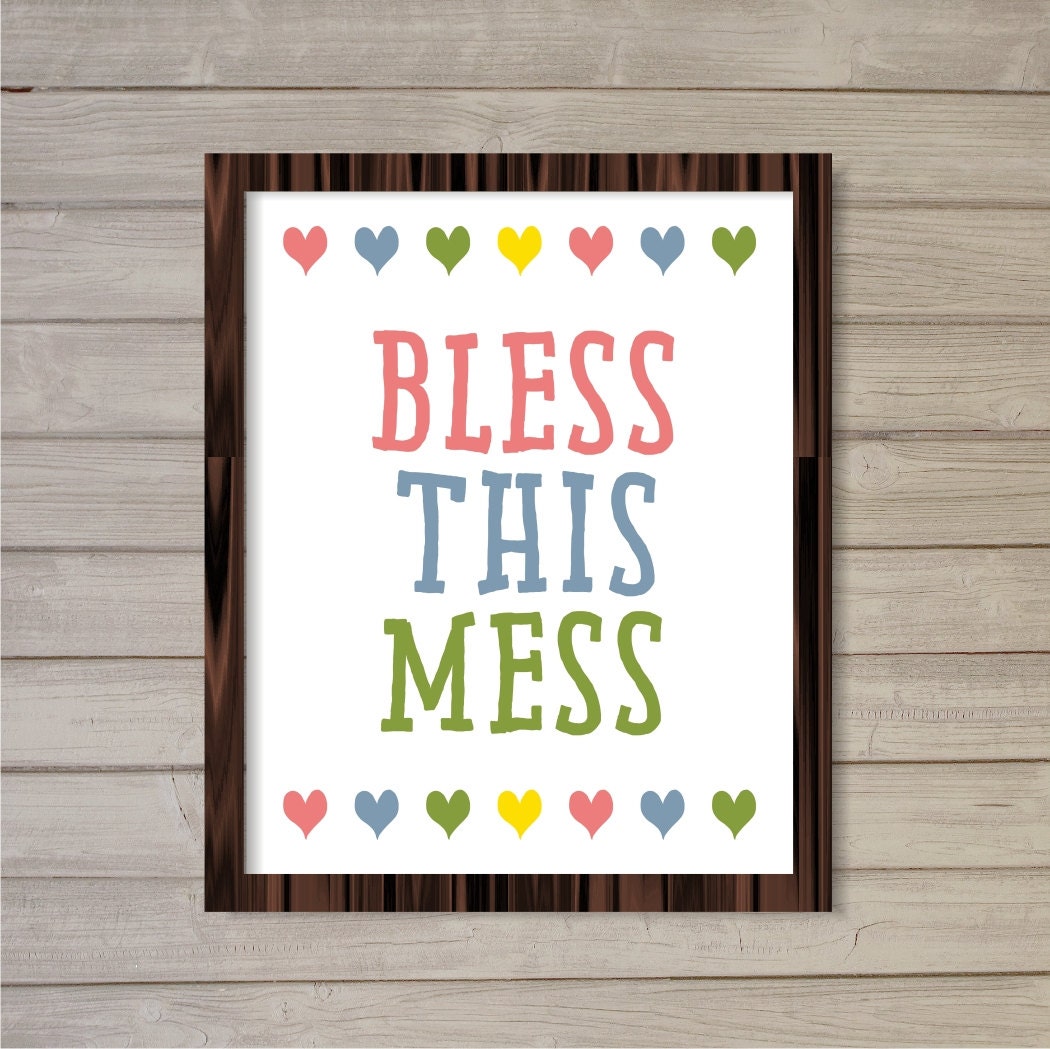 Bless This Mess Kids Play Craft Room Study Wall Art