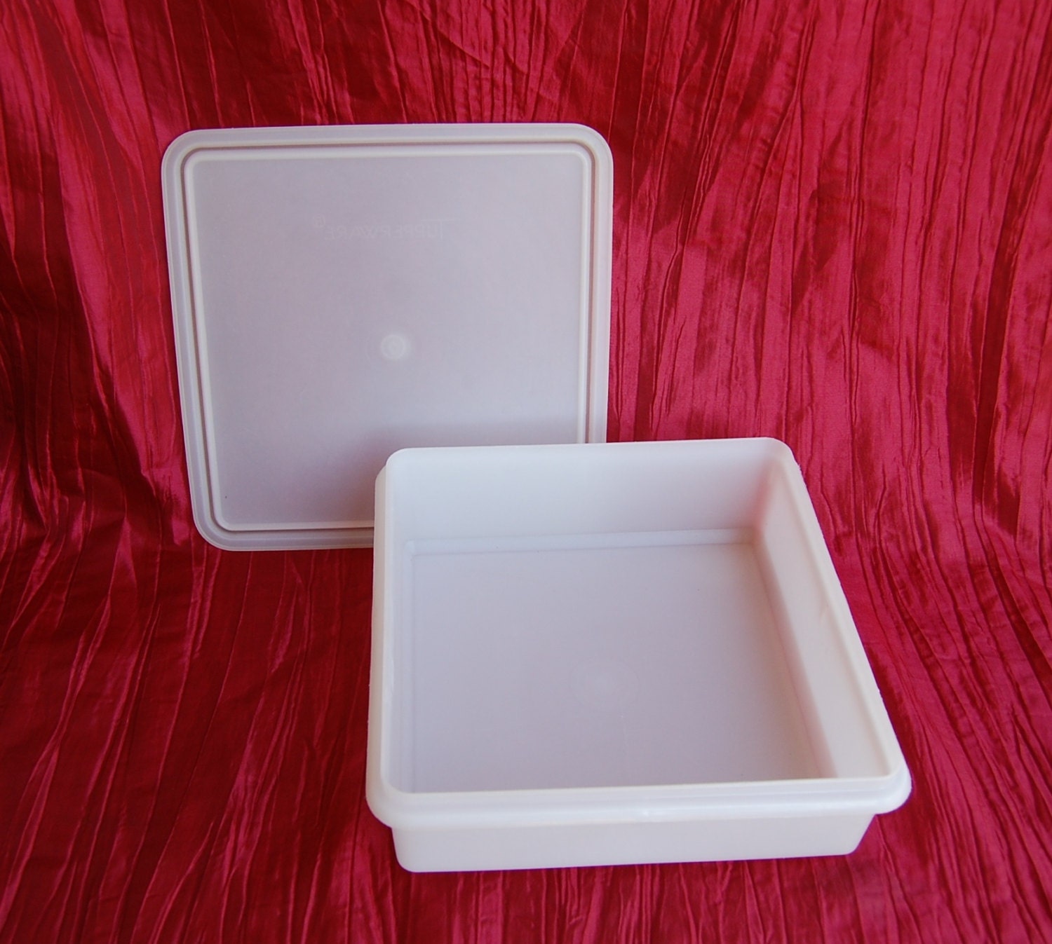 Vintage Tupperware Snack Stor Square Tupperware Storage for
