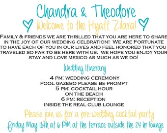 Wedding welcome card | Etsy