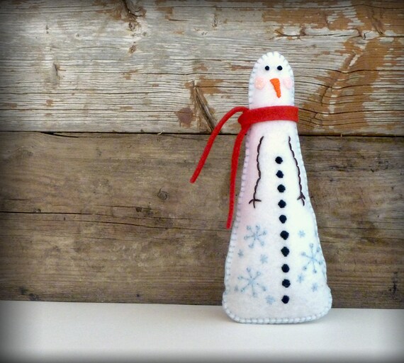 Felt Snowman Hand Sewing PATTERN // DIY Hand by LittleHibouShoppe