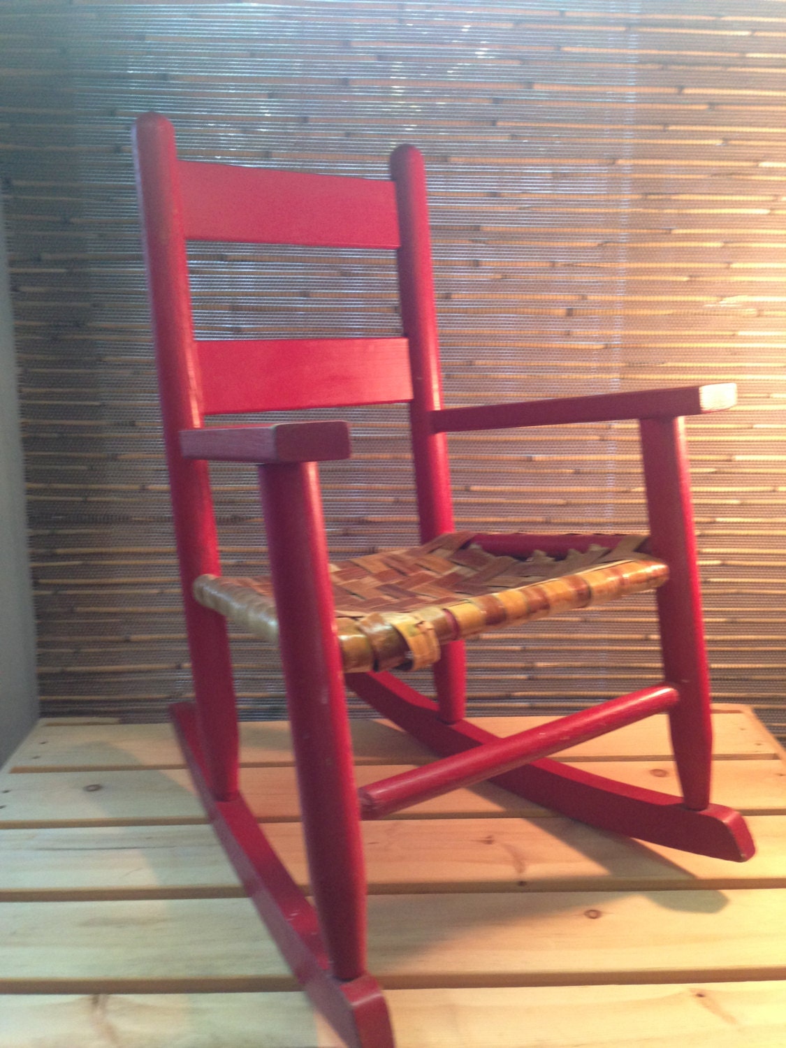 Red Wooden Rocking Chair – Haute Juice