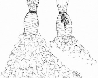 dress sketch by dresssketch on Etsy