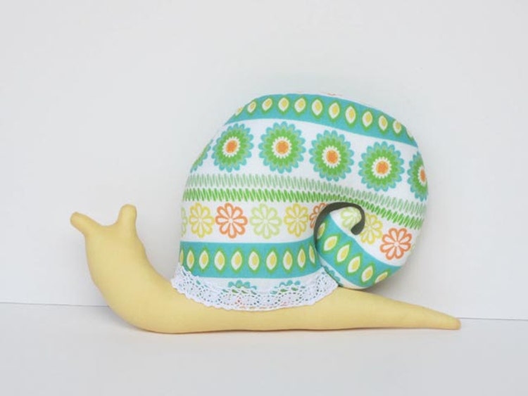 Softie plush snail toy stuffed snail handmade by HappyDollsByLesya