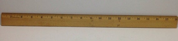Reserved for Marianne Vintage 18 inch wooden ruler with metal