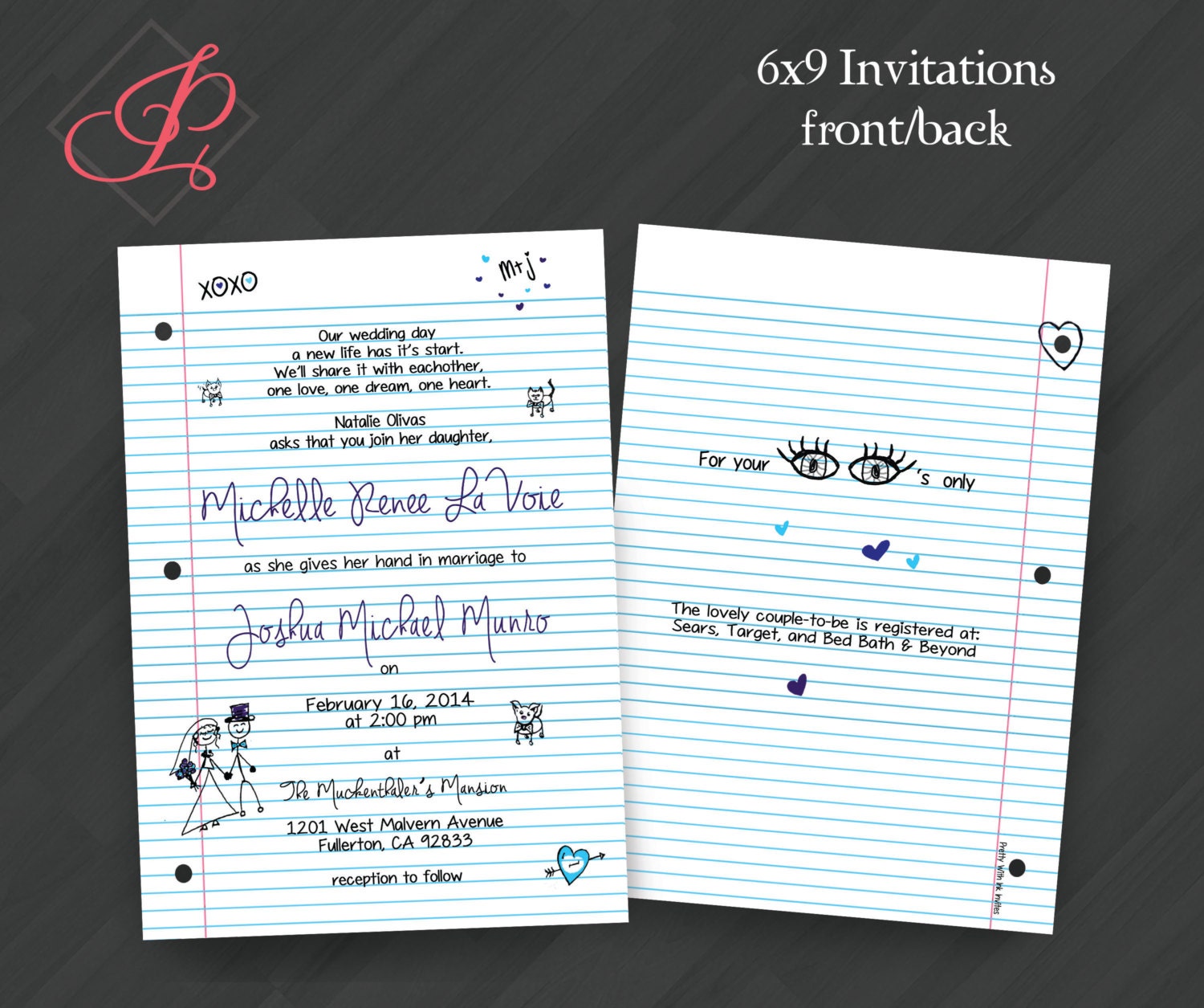doodle invitations – OnePaperHeart – Stationary & Invitations