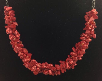 Popular items for red stone necklace on Etsy