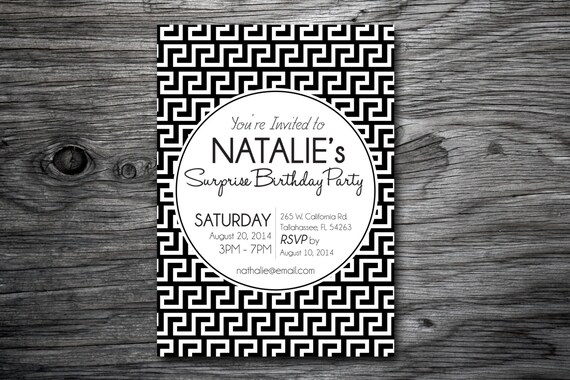 Items similar to Versace Surprise Birthday Party Invitation - Versace ...