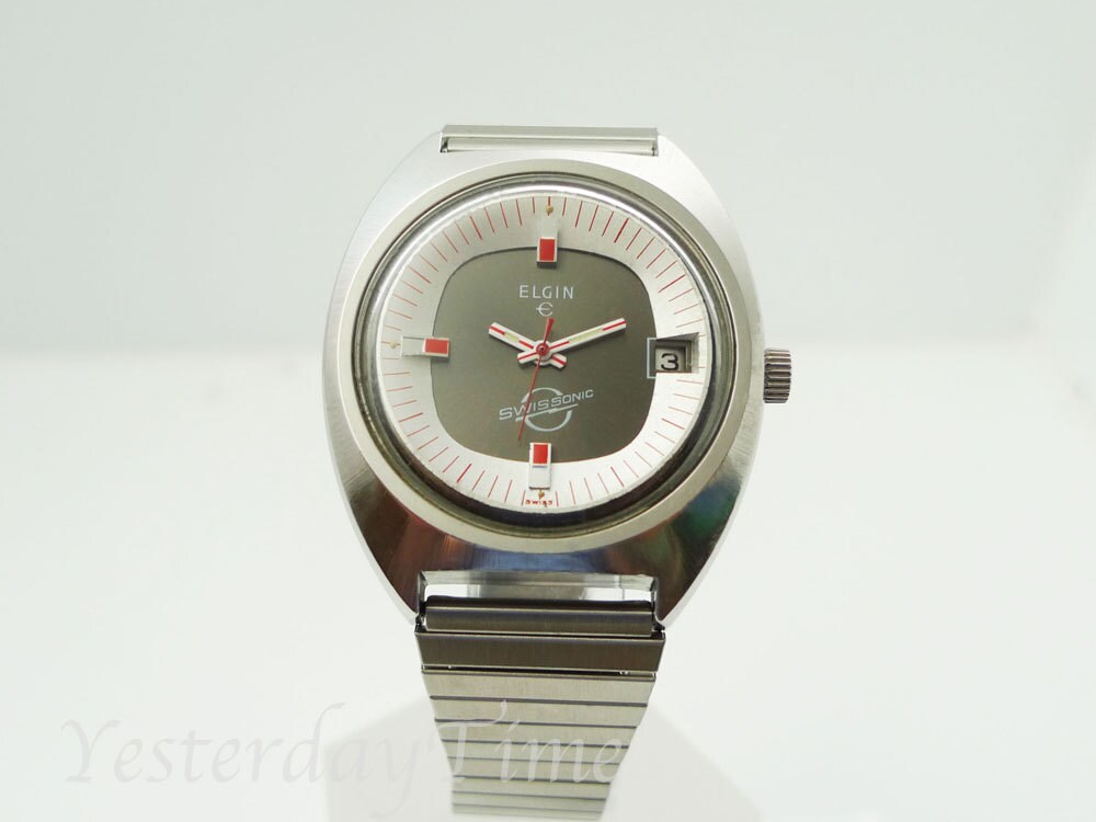 Elgin Swissonic 1975 Mens Watch Swiss Electronic Movement