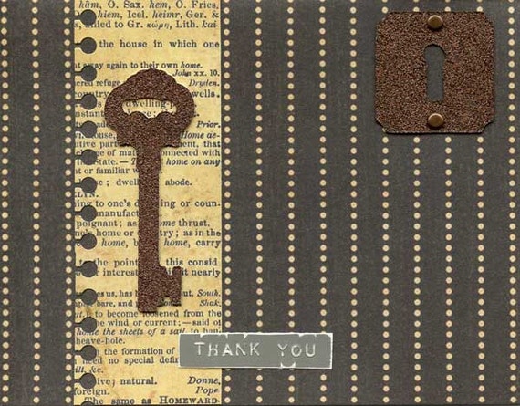 Skeleton Key Thank You Card by aCardintheHand on Etsy Skeleton Key Thank You Card by aCardintheHand on Etsy