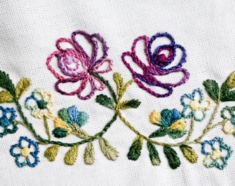 PDF embroidery pattern: Cabbage Rose Fancy