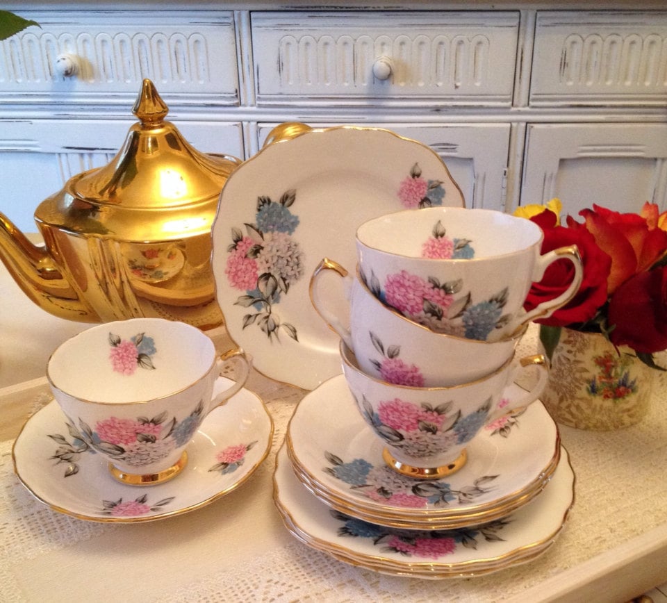 Hydrangea Teacup and Saucer. Vintage C1950s. Tea cup and Saucer ...