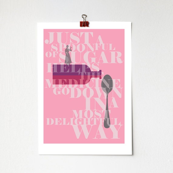 A Spoonful Of Sugar Helps The Medicine Go Down Mary By Bjeartshop