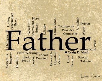 Popular items for dad word art on Etsy