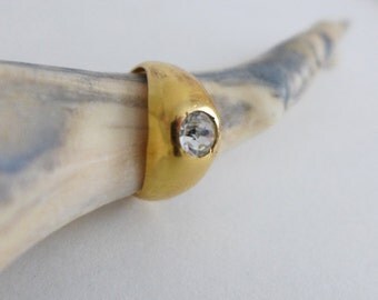 Gold Filled Men's Ring, Vintage Mens Ring, Cubic Zirconia Ring, Gold CZ ...