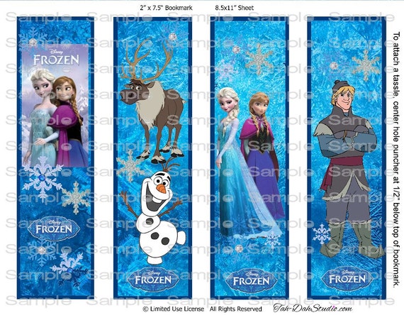 Disney Frozen Bookmarks Party Favors Scrapbook by TahDahStudio