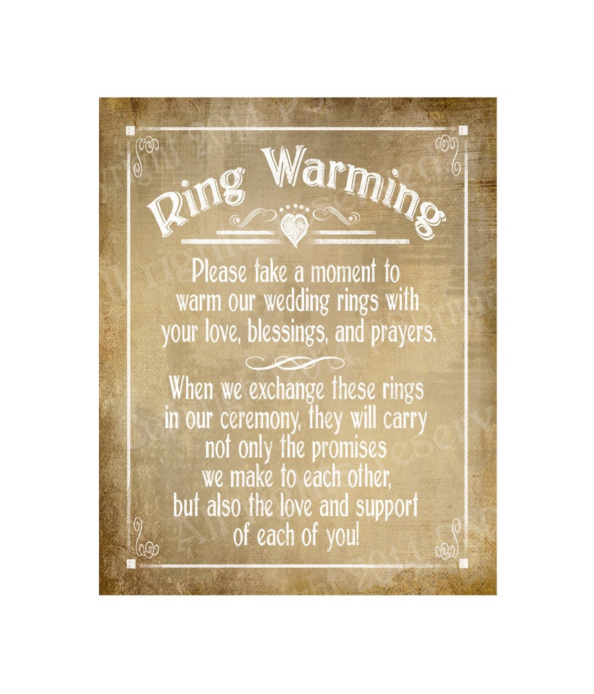 Ring Warming Printable Wedding sign instant download digital