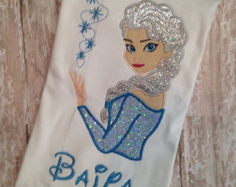 Frozen Elsa applique shirt - custom Elsa t shirt top applique ...