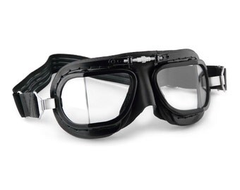 Halcyon Mark 9 Classic Goggles / Black PVC Leather by ClassicParts