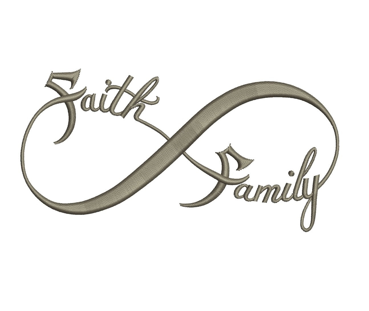 Faith Family Forever Infinity Machine Embroidery Design Filled