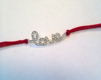Wish Bracelet, Red String Bracelet, Silver Love Charm, Magic Bracelet ...