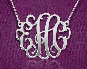 Popular items for white gold monogram on Etsy