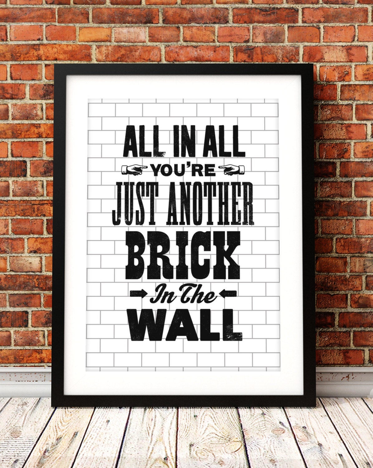 Pink Floyd song lyric art Pink Floyd art print music