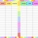 Rainbow Template Personal Planner Weekly schedule at a glance