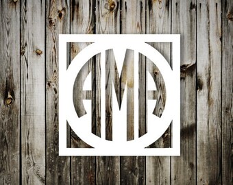 ON SALE 2 Personalized Open Square Frame Round Digital Monograms ...