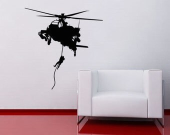 Wall Decal Army Helicopter Sticker Camouflage Military Chopper