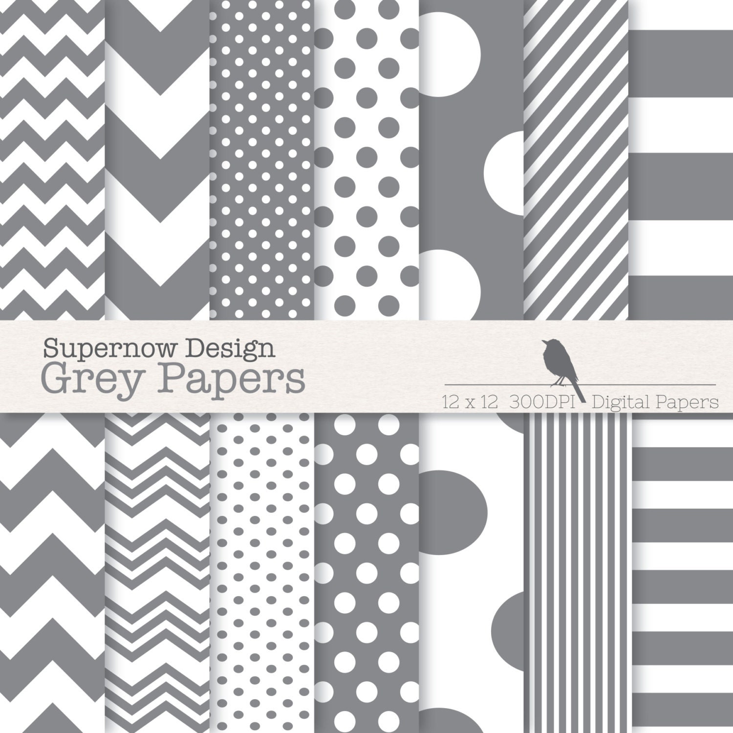 FREE COMMERICAL use Grey Mixed Digital Paper Pack. Basic Grey ...