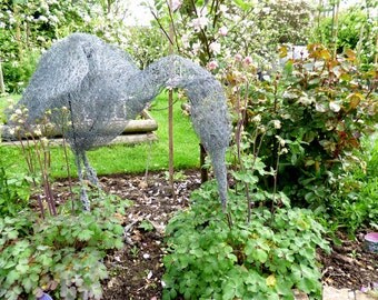 Wire sculpture hare: a beautiful garden ornament