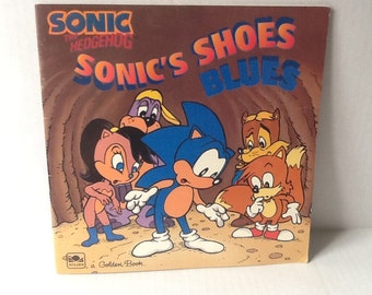 Sonic The Hedgehog Sonic's Shoes Blues VTG 1993 Golden Book by Nintendo ...