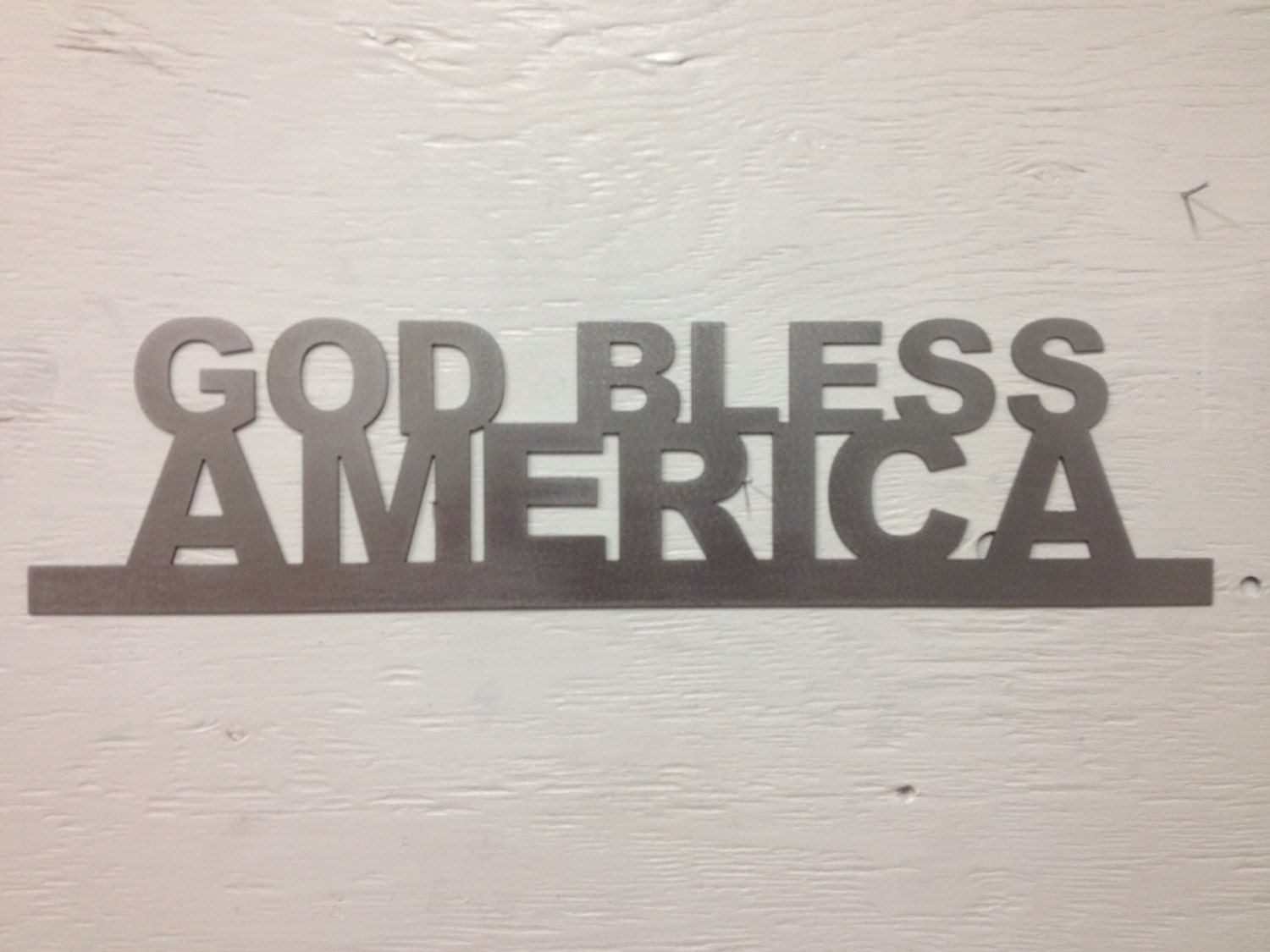 Metal Patriotic God Bless America Wall Sign 18 x