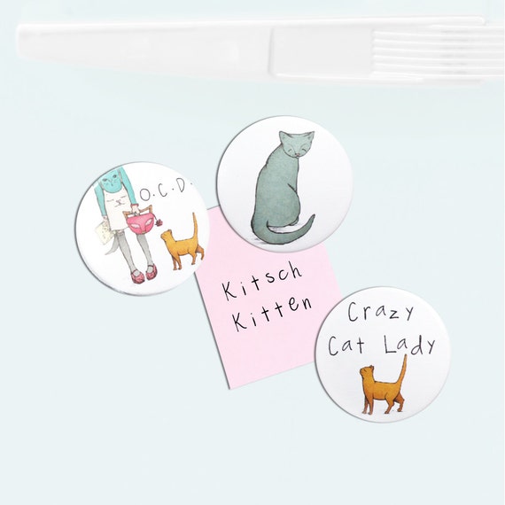 Cat Fridge Magnets crazy cat lady obsessive cat disorder