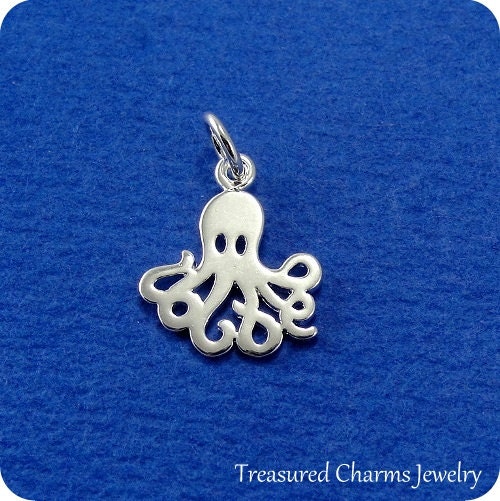 Octopus Charm Sterling Silver Octopus Charm by treasuredcharms