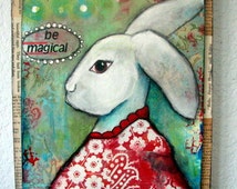 Popular items for bunny rabbit art on Etsy