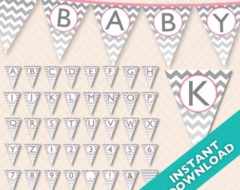 Rainbow Chevron Banner Printable by LLPapergoods on Etsy