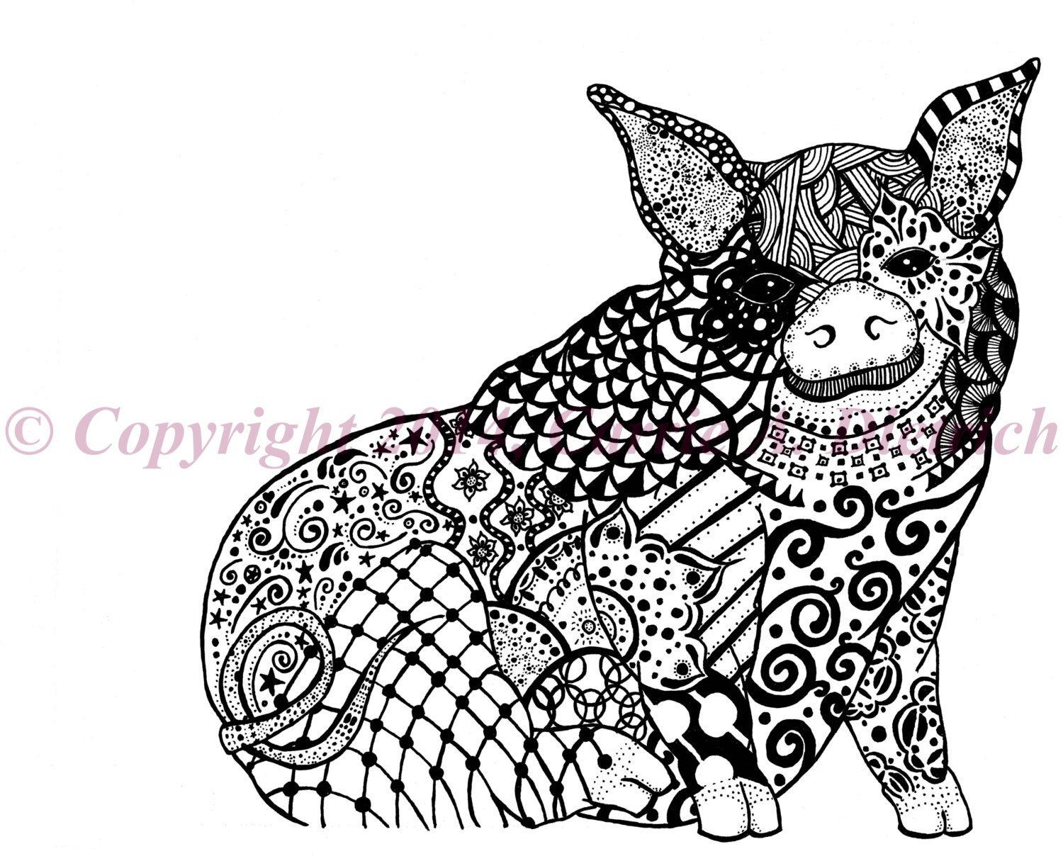 Pig Ink Drawing at Kenneth Burton blog