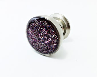 Purple Rainbow Tie-Dye Glitter Sparkle Cabinet Knob Decorative Drawer Pull