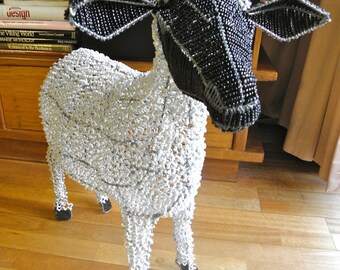 African Beaded Wire Animal Sculpture CHEETAH X-LARGE by Hadeda