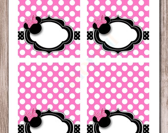 Popular items for minnie mouse labels on Etsy