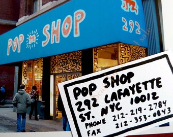 Ultra Rare Keith Haring ((POP SHOP business card )) + Vintage Photo New ...