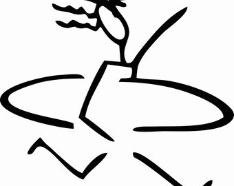 Surfer stick figure | Etsy